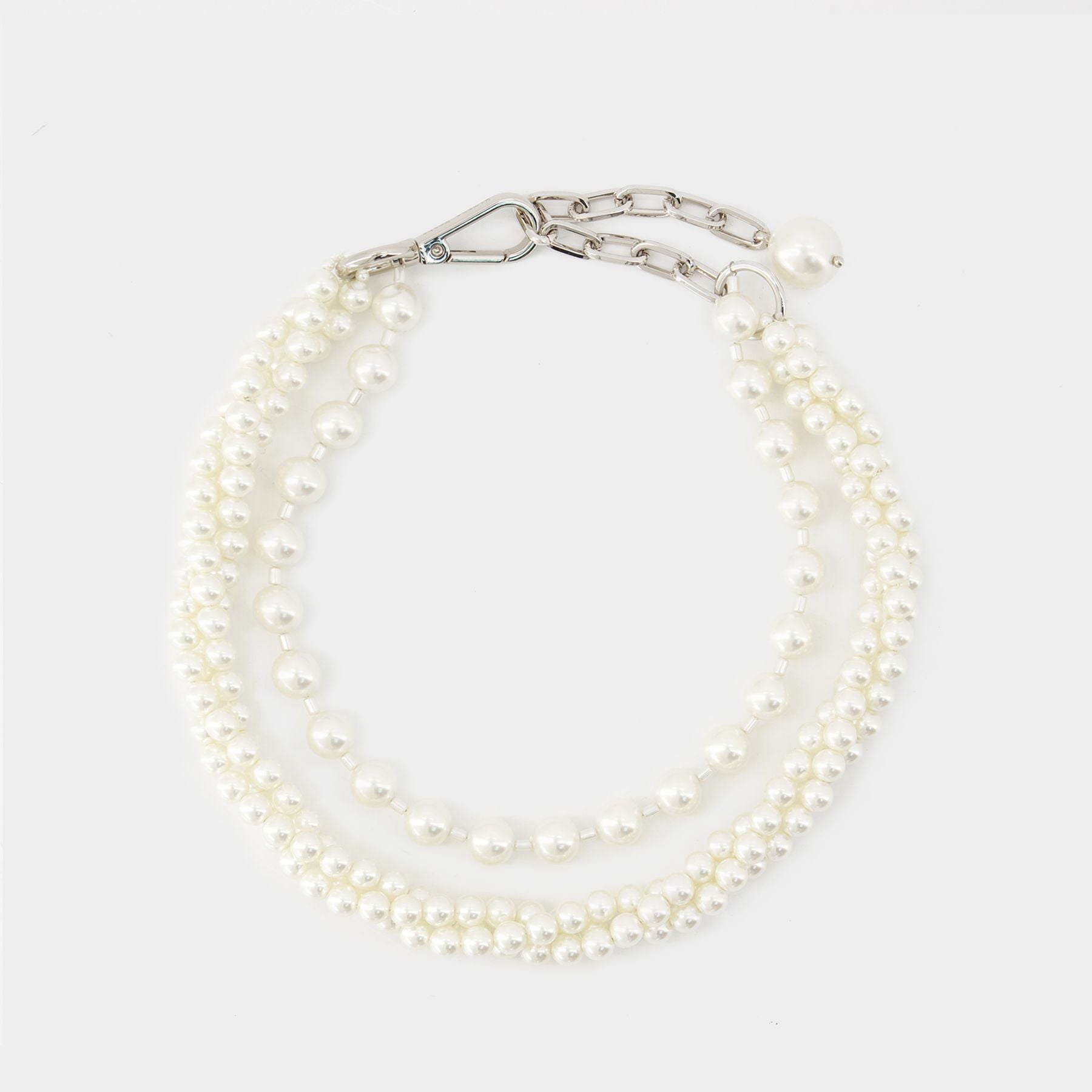 Double Twisted Necklace Simone Rocha Brass Beige