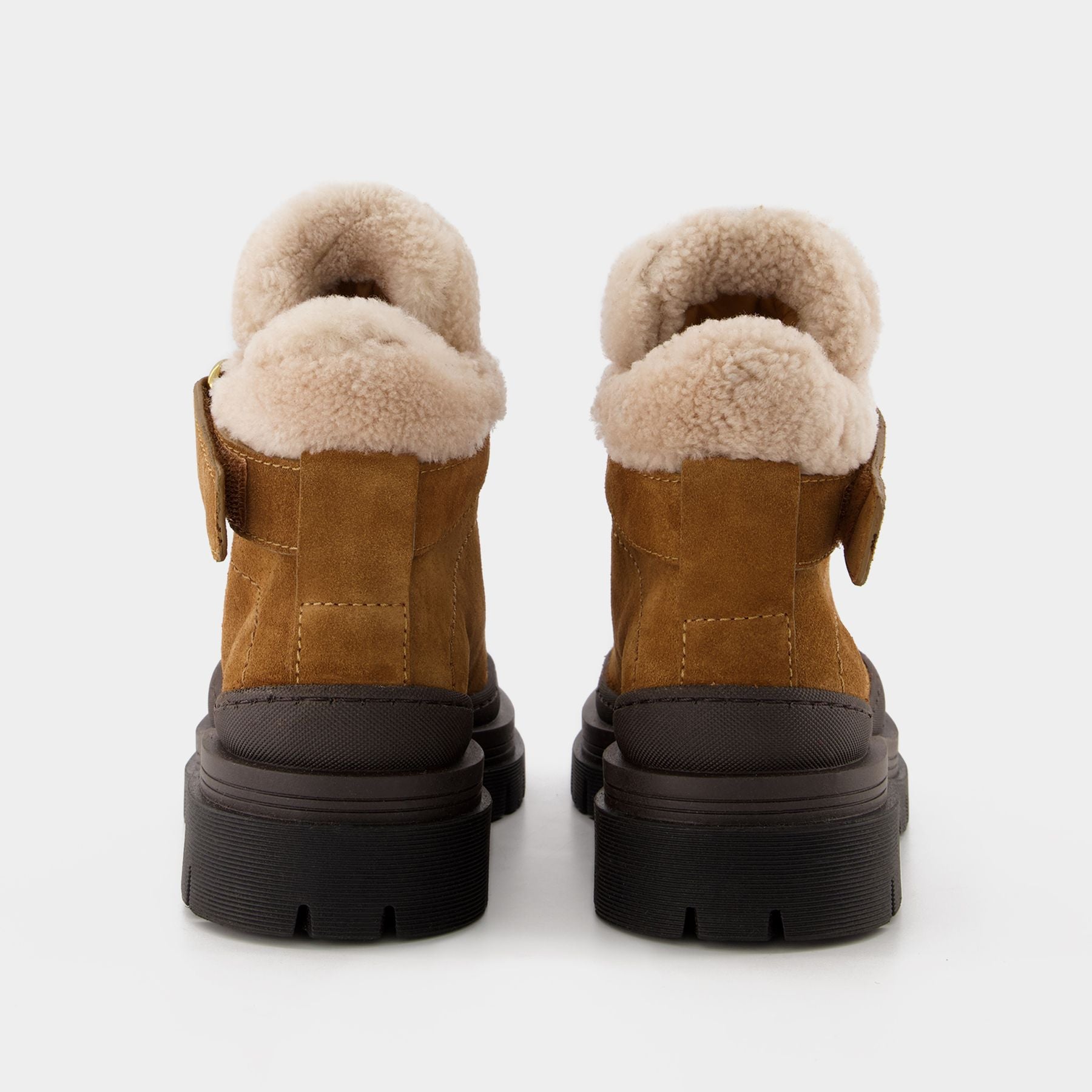 Jolya Boots in Brown/Ivory Suede